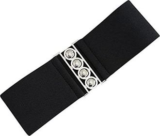 Generic Ceinture Elastique - Ceinture &Eacute;lastique Large avec Fermeture D&eacute;corative et Accessoire de Taille &Eacute;l&eacute;gant