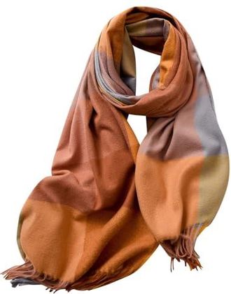 Generic &Eacute;charpe Longue &agrave; Carreaux pour Femmes - &Eacute;tole Chaud dautomne et Hiver en Tartan - Enveloppant &Eacute;pais (Gold, One Size)