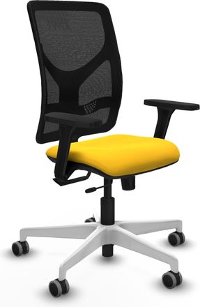 Piqueras y Crespo Schreibtischstuhl mit Gummir&auml;dern, mit 3D-Armlehnen, h&ouml;henverstellbare Lendenwirbelst&uuml;tze, ausgestattet mit Syncro/Traslack und Schneideschaum, Schwar