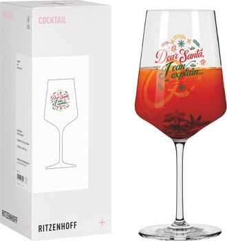 Ritzenhoff 8211007 Cocktailglas 500 ml, Serie Weihnachten - mit festlichem Design in Rot, Gr&uuml;n und edlem Goldakzent - Made in Germany
