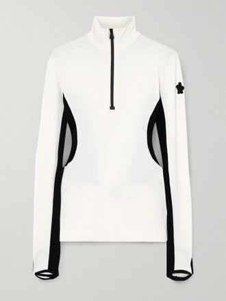 Moncler Haut En Jersey Stretch Bicolore - Blanc
