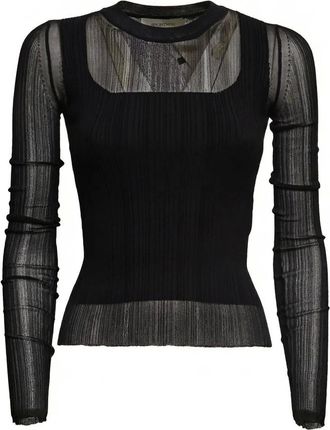 Sportmax Femme, Pulls, Noir, Taille: 40 FR Maille ras du cou