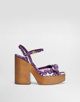 Dolce & Gabbana Majolica-print Wedge Sandal - Frau Sandalen Und Wedges Multicolor 41
