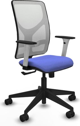 Piqueras y Crespo Schreibtischstuhl in Blau, mit wei&szlig;en und schwarzen Armlehnen, h&ouml;henverstellbare Lendenwirbelst&uuml;tze, ausgestattet mit 3 Positionen und Schneideschaum,
