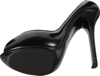 Lurrose Dekorativer High Heel Weinflaschenhalter aus Schwarzem Resin Kreatives Weinregal f&uuml;r Stilvolle Weinlagerung und Elegante Wohnraumdekoration