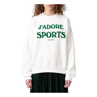 Sporty & Rich SweaT-shirt Jadore &agrave; logo floqu&eacute; - Femme - Sweatshirts et sweats &agrave; capuche - Blanc - Taille: 40 FR