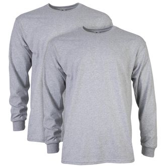 Gildan Unisex-Erwachsene Ultra Cotton Long Sleeve Tee Style G2400 Multipack T-Shirt, Sport Grey (2er-Pack), 4XL