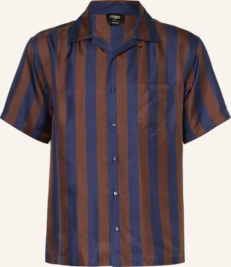 Fendi Resorthemd Comfort Fit Aus Seide blau