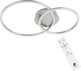 Eglo LED Deckenleuchte Palmaves 3, Wohnzimmerlampe mit Fernbedienung, Lichtfarbe warmwei&szlig; - kaltwei&szlig;, indirektes RGB Licht, dimmbar, Deckenlampe aus Alumin