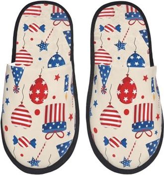 Generic Classiques Peluche Pantoufles Cupcakes en forme de drapeau am&eacute;ricain Pantoufles Maison L&eacute;g&egrave;re Chaussons Homme pour Homme Femme Int&eacute;rieur L