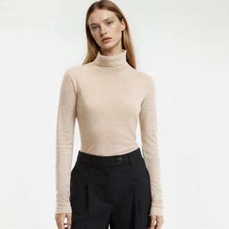 La Redoute Collections T-shirt Col Roul&eacute; Lyocell M&eacute;lang&eacute; Manches Longues