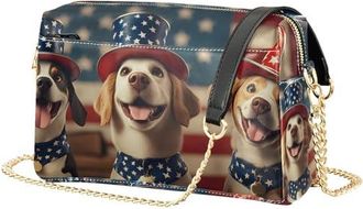 Mnsruu Sacs à bandoulière pour femme, sac à main en cuir avec trois drapeaux de chien