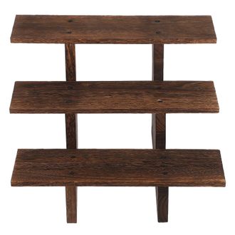 DOITOOL Stabiles Holzdisplay Regal f&uuml;r Desktop mit Vintage Look Vielseitiger Pflanzenst&auml;nder und Figurenhalter Praktisches Aufbewahrungsregal f&uuml;r Sukkulenten 