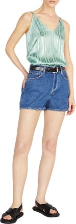 Sisley Sisley Womens TOP 5W92LH00L Shirt, Aqua 78E, S