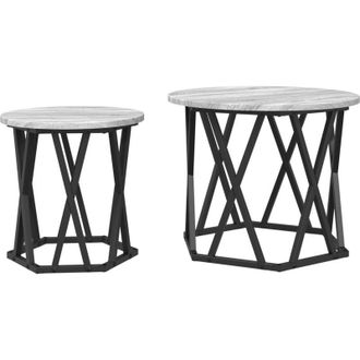 vidaXL Vidaxl - Beistelltisch 2 pcs Grau Sonoma 50 x 50 x 40 cm