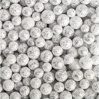 Com-Four Décoration de Noël - Belle Neige Artificielle pour Noël - Boule de Neige comme décoration pour la Table, la Porte et la fenêtre (Couleur Argent - Moye