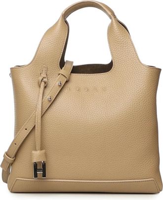 Hogan Femme, Sacs, Beige, Taille: ONE Size Sac Bandouli&egrave;re en Cuir Beige avec Logo