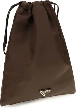 Prada Womens Brown Polyamide Clutch Bag
