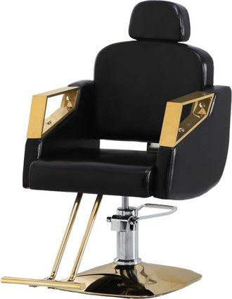 Generic Friseurstuhl, 360&deg; Drehbar, H&ouml;henverstellbar, Hydraulisch Verstellbar, Leder, f&uuml;r Kosmetikstudios, Spas und Tattoo-Studios, Schwarze Quadratische Sche