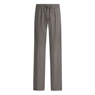 Dolce & Gabbana Homme, Pantalons, Gris, Taille: M Birds Eye Wool Jogging Pantalons