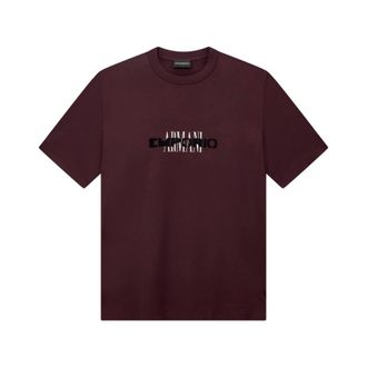 Emporio Armani T-shirt &agrave; logo - Homme - Tops - Rouge - Taille: M