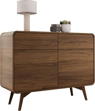 Mirjan24 Kommode Hikavo KSZ108 mit 2 Schubladen und 2 T&uuml;ren, Griffloses &Ouml;ffnungssystem Push to Open, Highboard, Anrichte, Sideboard, Mehrzweckschrank, Wohnzimm