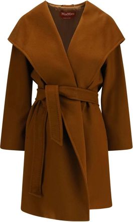 Max Mara Manteau Newmang en drap de laine - Femme - Manteaux - Brun - Taille: 38 FR