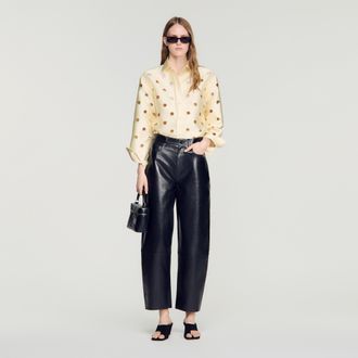 Sandro Hemd mit Lochmuster und Strass