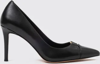 Twinset Pumps aus Glattleder mit hohem Stilettoabsatz und Metallic-Logo