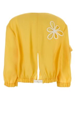 Fendi Womens Silky Jacket Yellow Cupro Silk
