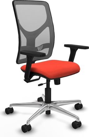 Piqueras y Crespo B&uuml;rostuhl aus Stoff, h&ouml;henverstellbar, mit Rollen und 3D-Armlehnen, h&ouml;henverstellbare Lendenwirbelst&uuml;tze, ausgestattet mit Syncro/Traslack. Grau/Dunke