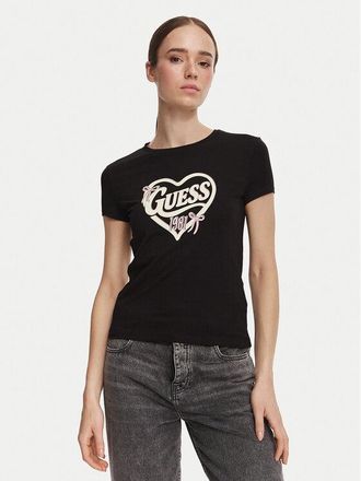 Guess T-Shirt V6YI09 K4276 Schwarz Slim Fit