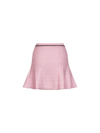 Self Portrait Womens Mini Skirt Pink Sequin Knit Polyester