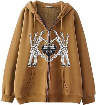Generic Sweat a Capuche Homme Hooded Sweatshirt Sweats &agrave; Capuche Homme Mode de Rue Automne et Hiver, Sweatshirt &agrave; Capuche avec Imprim&eacute;, Cardigan en Velours, C