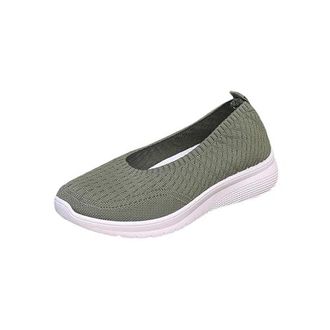 Generic Baskets &agrave; enfiler en maille pour femme - Chaussures de marche d&eacute;contract&eacute;es - Couleur unie - Respirantes - L&eacute;g&egrave;res - Antid&eacute;rapantes - Confortables - C