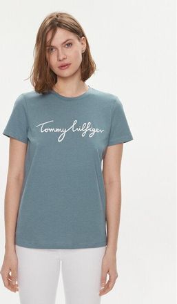 Tommy Hilfiger T-Shirt Signature WW0WW41674 Blau Regular Fit
