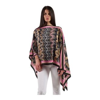 Missoni Femme, Vestes, Multicolore, Taille: ONE Size Poncho Fantaisie en Soie