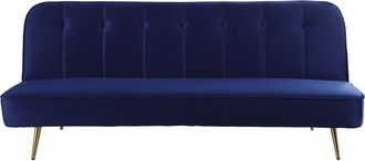 Habitat et Jardin Habitat Et Jardin - Canap&eacute; Clic Clac en velours James - 180 x 83 x 75 cm - 3 places - Bleu fonc&eacute;