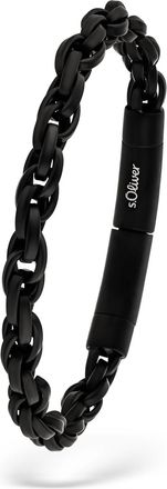 s.Oliver Herren Bracelet - Armband aus mattiertem Edelstahl - IP Gun - Verstellbar bis 22 cm - wasserfest & hautfreundlich