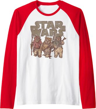 Star Wars Ewok Group Shot Logo Raglan