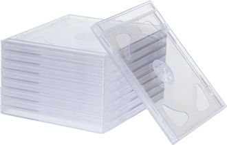 Valiclud 9 Stück Teiliges Transparente Acryl CD hüllen Doppelte DVD aufbewahrungsboxen Kratzfeste CD Boxen für Discs Langlebige Schutz hüllen Praktische CD DVD