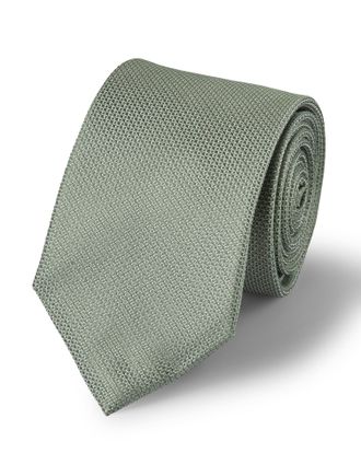 CHARLES TYRWHITT Strukturierte Krawatte aus Seide - Gr&uuml;n