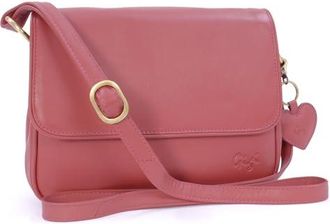 Gigi Sac Bandoulière Femme Cuir - Sac à Main à Rabat - Sac Porté Croisé Moyen - Bandoulière Réglable - 1008 - Rose