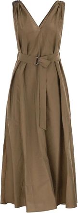 Brunello Cucinelli Femme, Robes, Brun, Taille: 36 FR Duna Cotton Dress