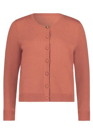 Cartoon Damen Feinstrickjacke mit Rundhalsausschnitt 44, Terra Cotta