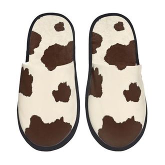 Generic Vache Brune Homme Femme Chaussures De Maison Antid&eacute;rapantes Chaussons L&eacute;g&egrave;res Slippers Pour Maison Hiver Ext&eacute;rieur M