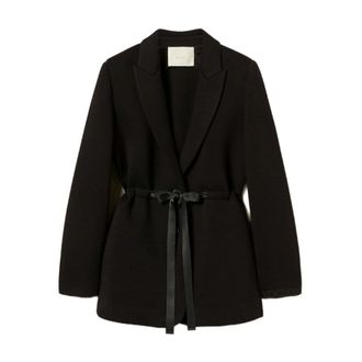 Twinset Scuba Fabric Blazer - - Jackets - Damen - Schwarzk - L