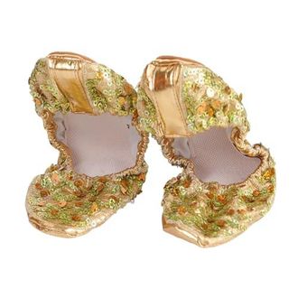 Valiclud Ipetboom Chaussures de Danse Dérapantes Dorées XL Semelle Ronde Résistante pour Ballet Yoga et Danse Latine Confort avec Cordon Élastique