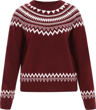 Dreimaster Dreimaster Pullover Frauen weinrot cremewei&szlig;