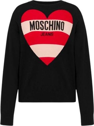 Moschino Femme, Pulls, Noir, Taille: 34 FR Pull Intarsia en Laine